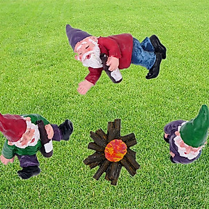 Hartser 4pcs Fairy Garden Accessories Drink Gnomes Dwarf Collectible Figurines Figurines Ornaments My Little Friend Gnome - Fishbowl Miniature Gnome Kit Garden Gnomes (4Pcs)