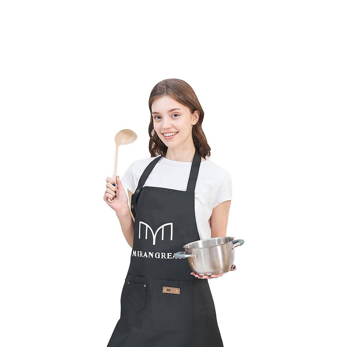 2 Pcs Black and Khaki - Waterproof Apron With Pockets - Chef - Kitchen - Cooking - Shop - Teacher - Butcher - Grilling - Barista - Baking - Teacher - Work - Men - Women - Dad - Mom - Retirement.