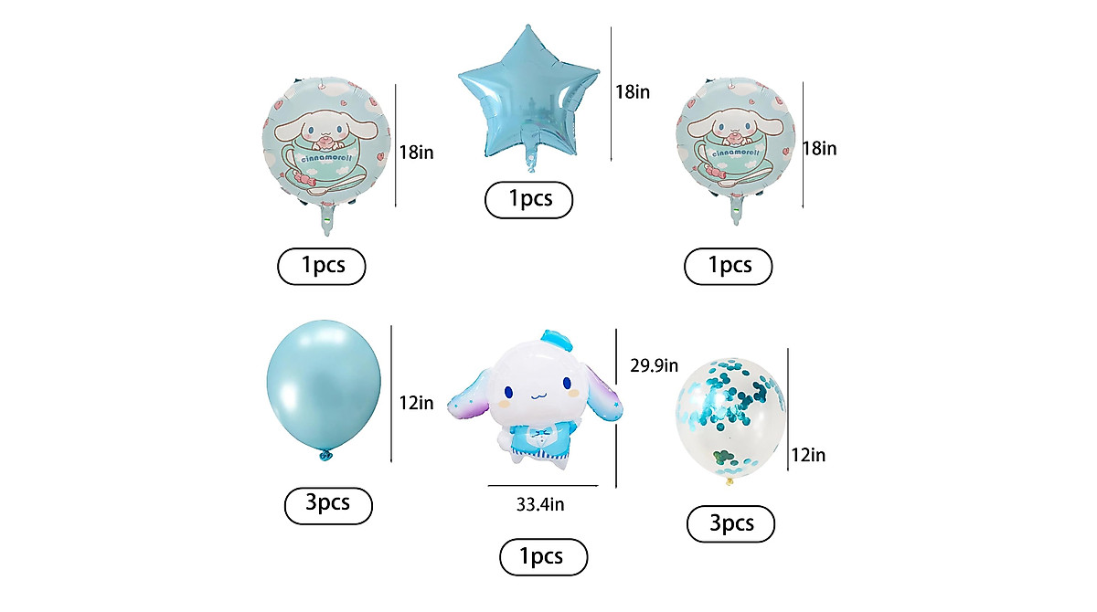 20Pcs Anime Party Balloons for Kawaii Celebrations