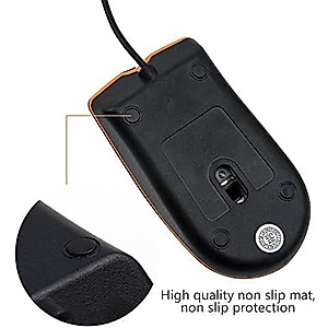 Guiheng Wired Mouse, USB Wired Computer Mouse for Right or Left Hand, Ergonomic Computer Mouse with Durable Clicks for PC, Computer, Laptop, Desktop, Chromebook, Notebook, Mac (Black)