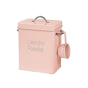 shuanghua Laundry Detergent Powder Storage Tin Box, Washing Powder Bucket, Laundry Detergent Container, Modern Laundry Detergent Dispenser, Detergent Bin with Scoop, Laundry Room Accessories