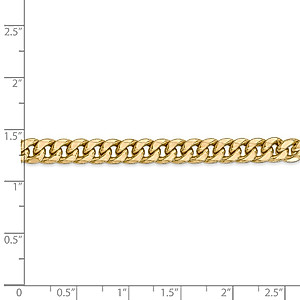 Sonia Jewels 14k Yellow Gold 6mm Miami Cuban Curb Chain Bracelet - with Secure Lobster Lock Clasp 7"