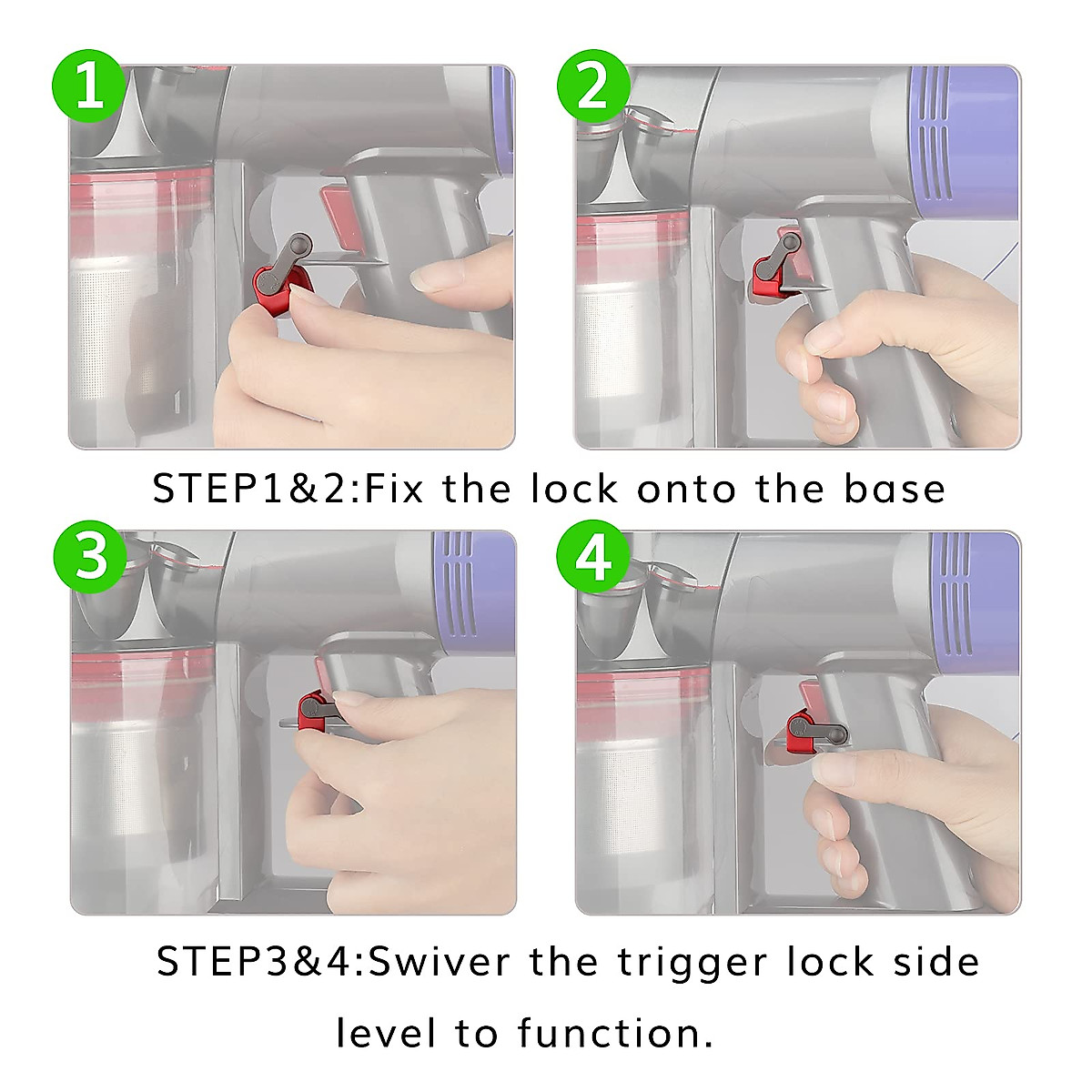 Fullclean Extension Flexible Hose and Trigger Lock Compatible with Dyson Gen 5 V15 V12 V11 V10 V7 V8 Absolute Detect Torque Drive Cyclone Cordless Handheld Vacuum Cleaner(Not for Outsize)