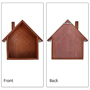 VOSAREA Wooden Wall Shelf Wall Mounted Floating Shelves House Shape Wall Storage Rack Wall Organizer for Office Kitchen Living Room Bathroom