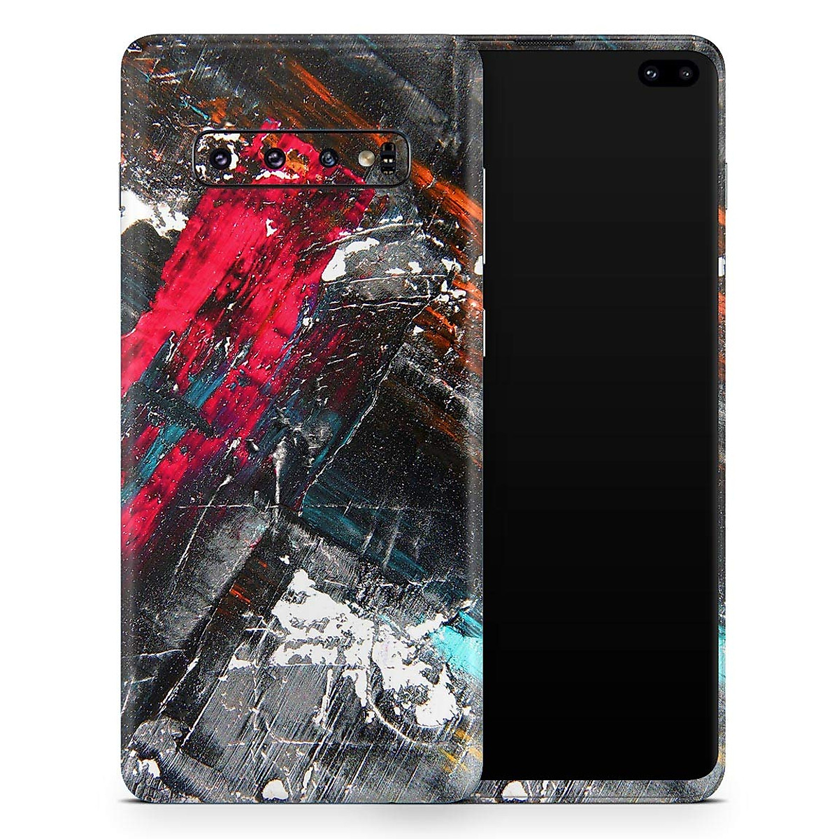DesignSkinz Abstract Grungy Oil Mess Protective Vinyl Decal Wrap Skin Cover Compatible with The Samsung Galaxy S20 (Screen Trim & Back Glass Skin)