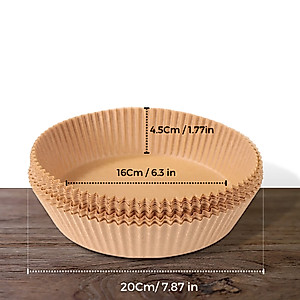 XADIBH Air Fryer Liners- Air Fryer Disposable Paper Liner, Non-Stick Basket Liners, Baking Paper for Air Fryer, Parchment Air Fryer Basket, Water-proof Air Fryer Liners for Baking (100PCS-6.3INCH)