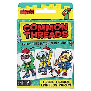 Mattel Games Common Threads 4-in-1 Family Card Game, Matching Game for 7 Year Olds and Up, Multi (GMK70)