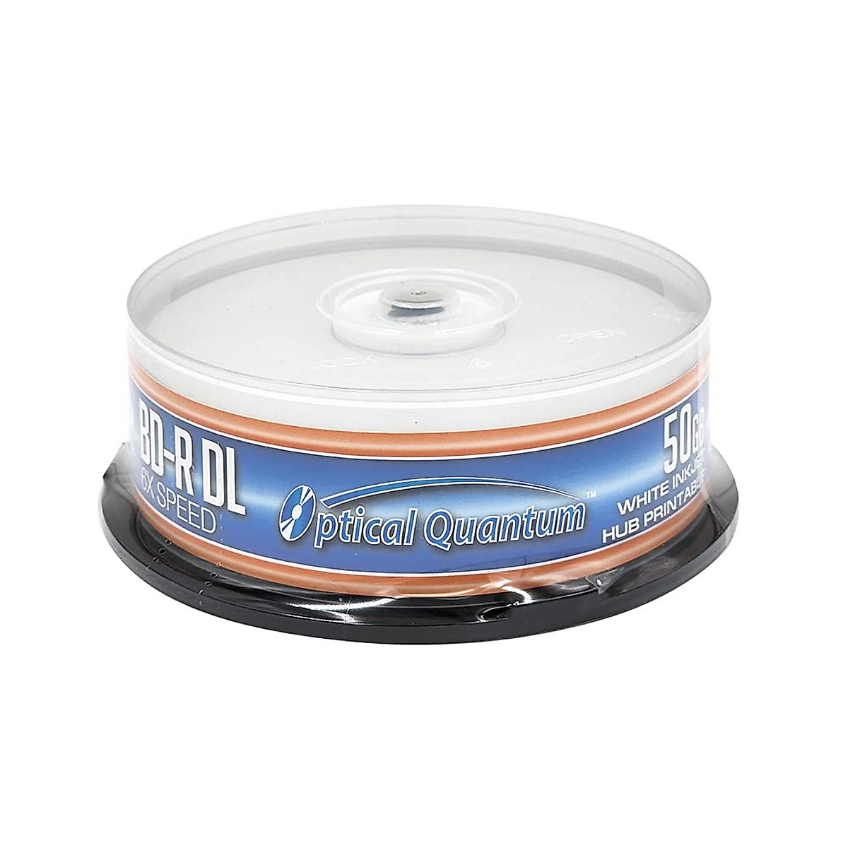 Optical Quantum 6X 50GB BD-R DL White Inkjet Printable Blu-ray Double Layer Recordable Media , 25-Disc Spindle