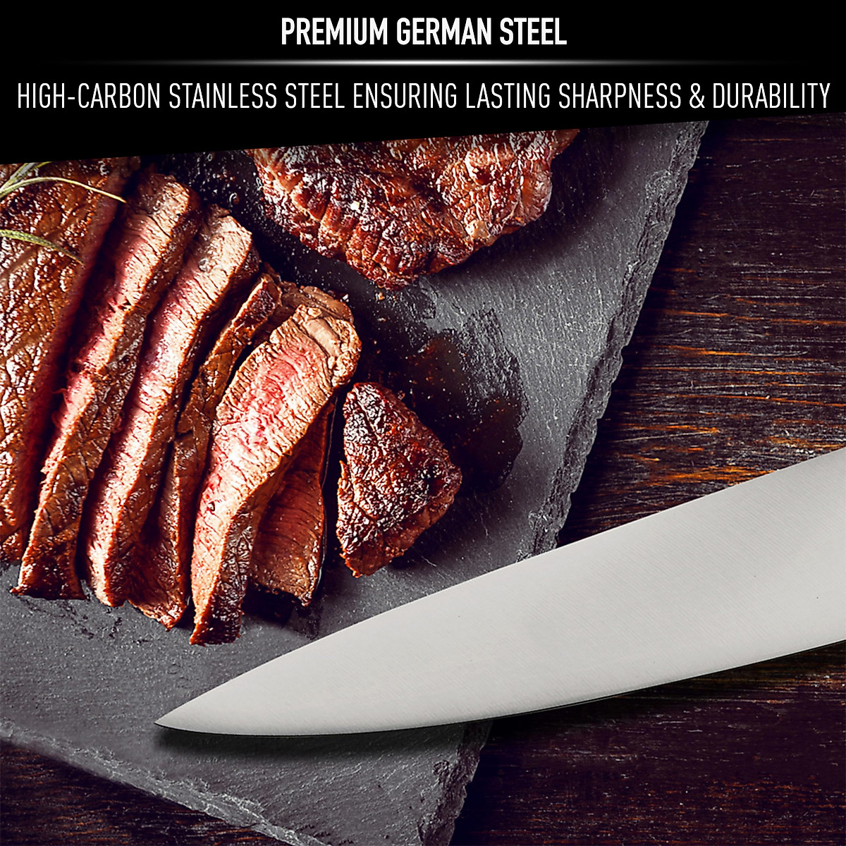 Zelite Infinity 10 Inch Chef Knife - German High Carbon Stainless Steel Chef's Knife for Kitchen; Razor Sharp Cutting Knife with Ergonomic Handle - Comes in Luxurious Gift Box