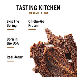 People's Choice Beef Jerky - Tasting Kitchen - Nashville Hot - Pounder of Super Spicy Jerky - Compare to World's Spiciest Heat of Carolina Reaper, Scorpion, Ghost Pepper - 1 Pound, 16 oz - 1 Bag