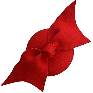 Handmade Wool Felt Women Angel Wings Fascinator Hat Cocktail Party Show A194 (Red)