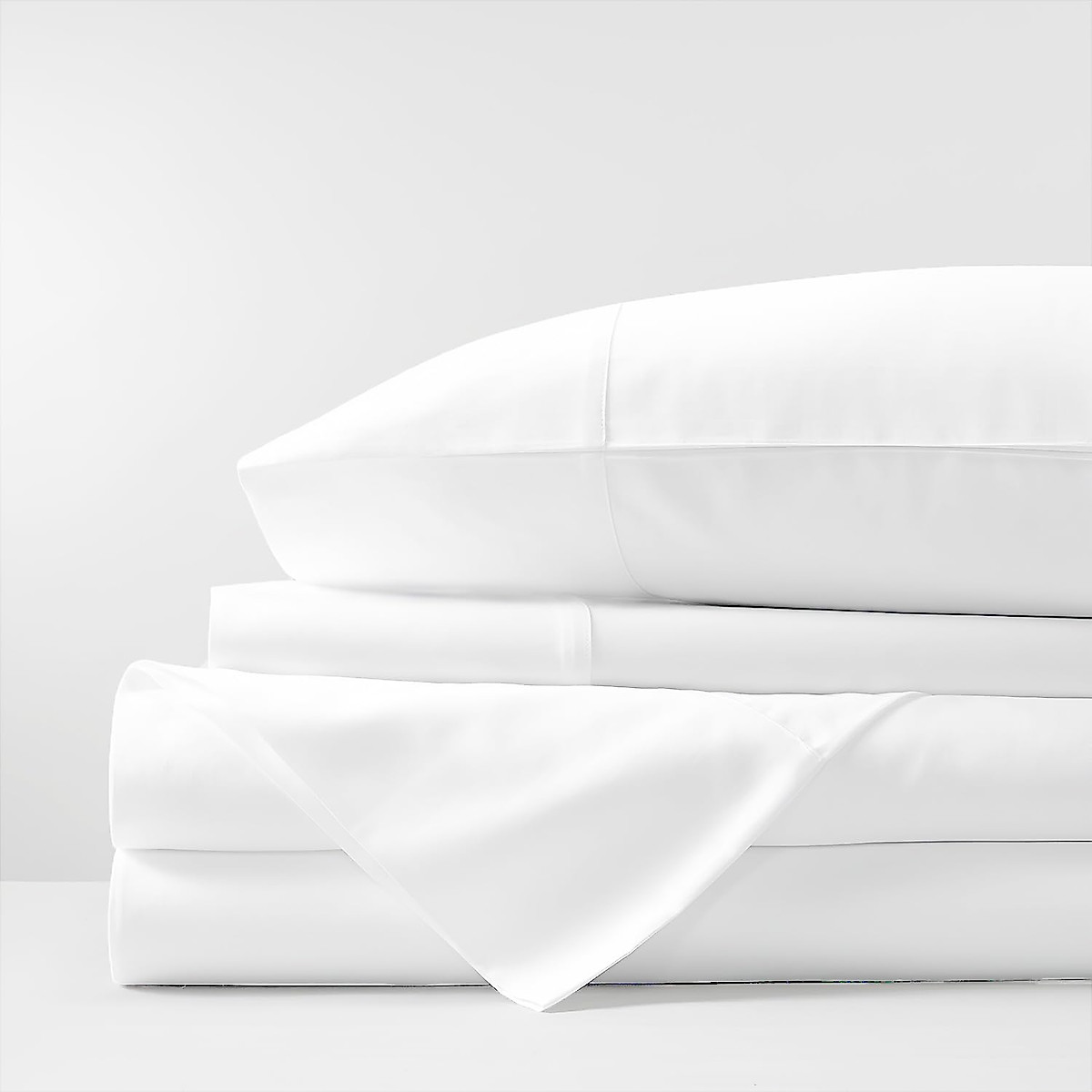 Kotton Culture 1000 Thread Count Sheet Set 4 Piece 100% Egyptian Cotton Luxurious Breathable Soft Cooling Cotton Sheets with 15" Deep Pocket Snug Fit Smooth Sateen Weave (White, Queen)