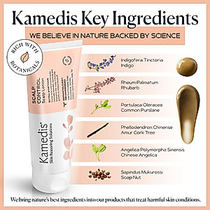 KAMEDIS Moisturizer Scalp Leave-On Botanical Lotion. For Dandruff, Dry, Itchy, Flaky, Seborrheic Dermatitis, Psoriasis and Sensitive Scalp Skin. Over-Night Head Mask, Parabens Free. 3.38 Fl Oz.