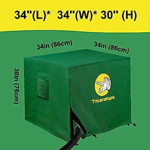 Triceratops Air Conditioner Cover for Outside Units, Outdoor 600D Oxford Square Air Condition Cover Fits up to 34 x 34 x 30 inches, Anti-Fade and Weather Resistant AC Cover