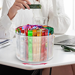 Drink Packet Organizer for Powdered Drink Mix,Powder Packet,Water Packet,Water Flavor Packet,Lazy Susan Organizer for Drink Mix Rotating Holder for Drink Mix Necessities