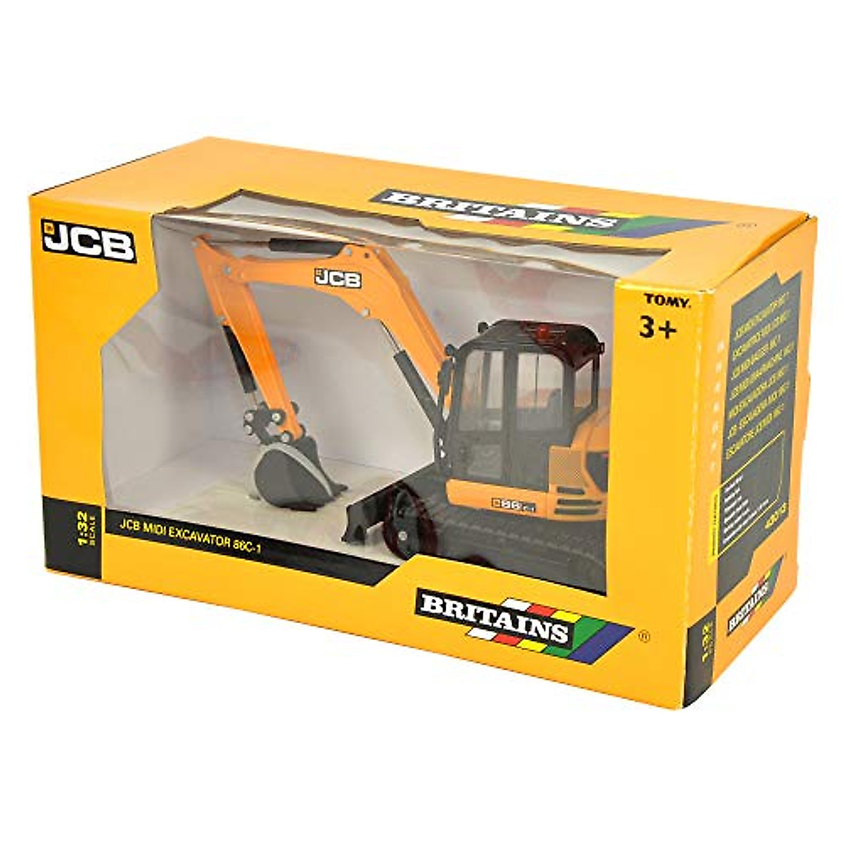 Britains JCB Farm Tomy Toys - Midi Excavator - 1:32 JCB 86C -1 Digger - Collectable Tractor Toy - 1:32 Scale Farm Toys - Suitable for Collectors and Kids - 3 Year Plus