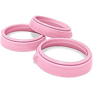 Baby Bottle Collar Rings for Comotomo Baby Bottles | Compatible with 5 Ounce and 8 Ounce Comotomo Baby Bottle | Replacement Bottle Collar, 3 Pack (Pink)