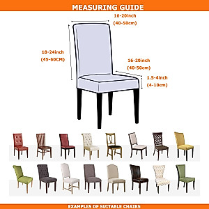 Lalluxy Stretchy Parson Chair Slipcovers for Dining Room Chair seat Covers Chair Protectors for Party Pet Protection Universal Fit Soft Polyester (Set of 4, Orange Flowers)