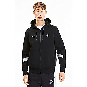PUMA Mens BMW M Motorsport Full Zip Hoodie, Black Puma, M