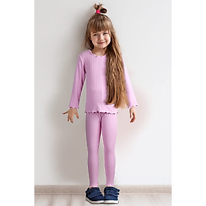 Resinta 3 Pack Girls Kids Thermal Underwear Set Toddler Soft Girls' Top and Long Johns Winter Base Layer Top & Bottom