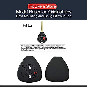 2pcs Compatible with Toyota Remote Head 3 Buttons GQ4-29T Black Silicone FOB Key Case Cover Protector Keyless Remote Holder for 2006-2018 Toyota 4Runner Corolla Matrix RAV4 Venza Yaris, Scion iQ tC xB