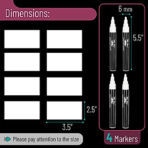 Mr. Pen- White Chalk Markers, 4 Pack, Dual Tip, 8 labels, White Liquid Chalk Marker, Chalk Markers, White Dry Erase Markers, Chalk Markers for Blackboard, Chalkboard pen, White Chalkboard Marker