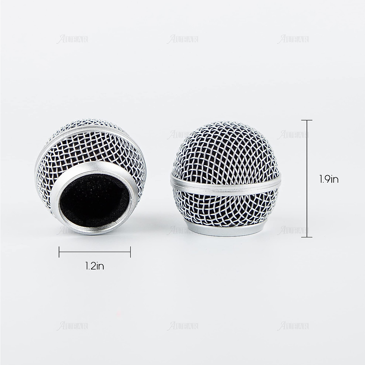 AUEAR, 2 Pack Microphone Grill Grille Ball Head Replace for SM58 BETA58 SM58LC SA-M30 SV100 RK143G for Pgx2 Slx2