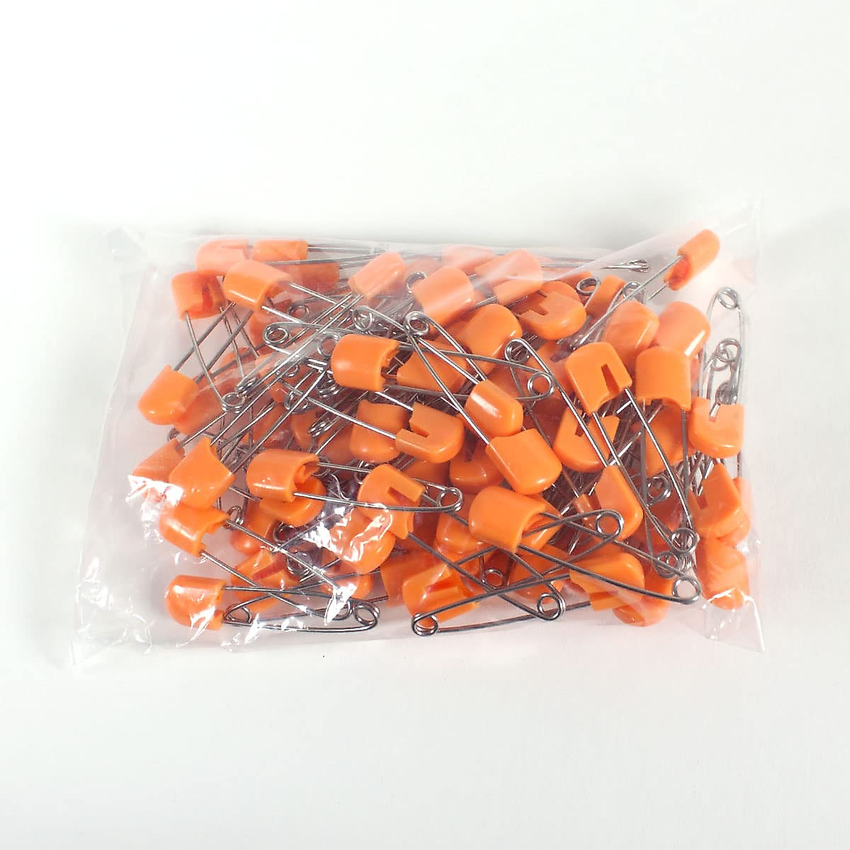OsoCozy Cloth Diaper Nappy Pins 100 Packs - 100 Stainless Steel Safety Pins with Locking Plastic Heads. Durable, Safe and Cute 2.2 Inches Long (Orange)