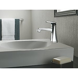 Delta Faucet Ashlyn Single Hole Bathroom Faucet Brushed Nickel, Single Handle Bathroom Faucet, Diamond Seal Technology, Metal Drain Assembly, Stainless 564-SSMPU-DST