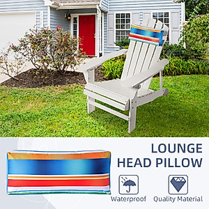 Rasugarlary Outdoor Pillow for Chaise Lounge Chair, 2 Pack Lounge Chair Pillows with Adjustable Strap Longue Head Pillow Headrest Pillows for Patio Backyard Beach Pool Garden Recliner(Color Stripes A)