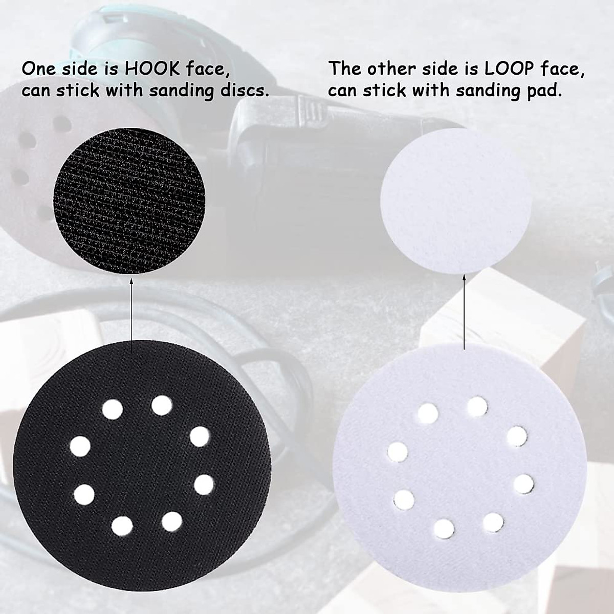 Ysglory 10 Pack Soft Density Interface Pads 5 Inch 8 Holes Hook and Loop Sponge Cushion Buffer Backing Pad Foam Sanding Interface Pads for Orbital Sander Automotive Woodworking Polishing