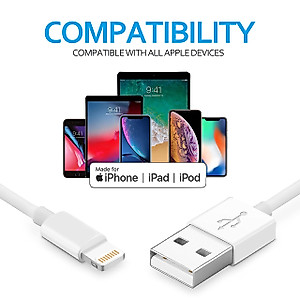 iPhone Charger Cable 6FT [Apple MFi Certified] 3Pack USB-A to Lightning Fast Charger for Apple iPhone, iPad 20,000 Bend Lifespan…