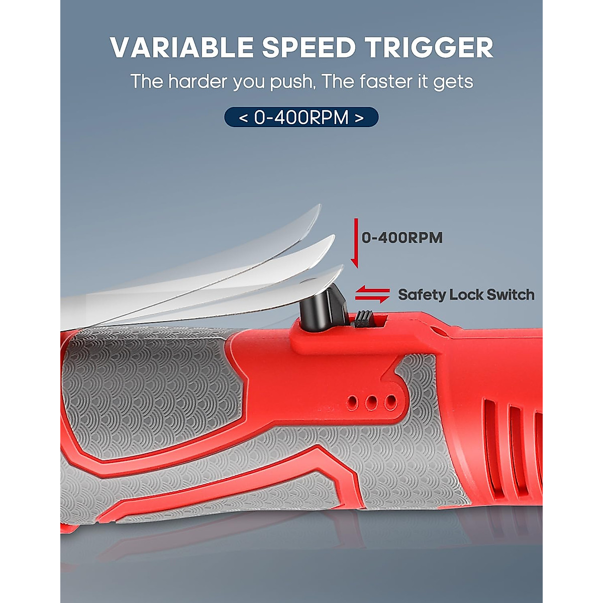 GCCSJ 3/8" Cordless Ratchet Wrench, 18V Cordless Ratchet Wrench, Electric Wrenches 45 FT-lbs 400RPM Electric Ratchet Wrench Set with 2 PCS 2000 Ah Lithium-Ion Battery, 7 Sockets and Charger