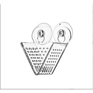 Pssopp Aquarium Cone Red Worm Feeder Fish Tank V-Shape Brine Shrimp Feeder Acrylic Fish Feeding Cup with Suction Cups and Tweezer
