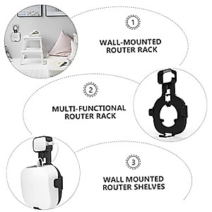 KOMBIUDA Router Wall Mount Router WiFi Wall Mount Wireless Router Bracket Wall Mounted Router Shelves Wall Mount Clothing Rack Multi-Functional Router Rack pro Hanging Hanger abs