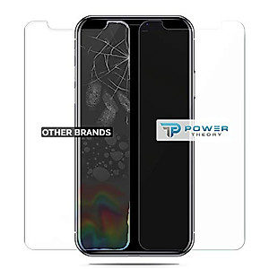 Power Theory Designed for iPhone X, iPhone Xs Screen Protector Tempered Glass [9H Hardness], Easy Install Kit, 99% HD Bubble Free Clear, Case Friendly, Anti-Scratch, 2 Pack