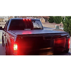 iJDMTOY Smoked Lens Raptor_Style 3-Dot LED High Mount Third Brake Light Kit Compatible With Ford 2015-2020 F-150, 2017-up F-250 F-350, 2019-up Ranger, 2022-up Maverick (Excluding Raptor)