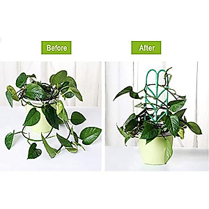Jashem Garden Trellis for Climbing Plants 6 PCS Plastic Indoor Trellis for Potted Plants Green Stackable Mini Climbing Plant Stupport DIY Flower Pot Support for Pea Vegetable Clematis (6 Packs)