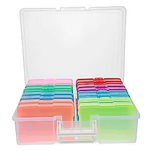 Parliky 1 Set Craft Photo X Organizer Plastic Cases Containers Photos Container Individual Case Diamond Art Project Storage Portable Stickers Clear Practical Accessory Inch for Keeper
