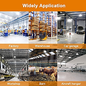 LED High Bay Light 100W 15,000lm 5000K Daylight 400W MH/HPS Equivalent with US Plug 5’ Cable UFO LED Shop Lights Commercial Warehouse Workshop Garage Factory Lowbay Area Lighting Fixture, Non-Dim