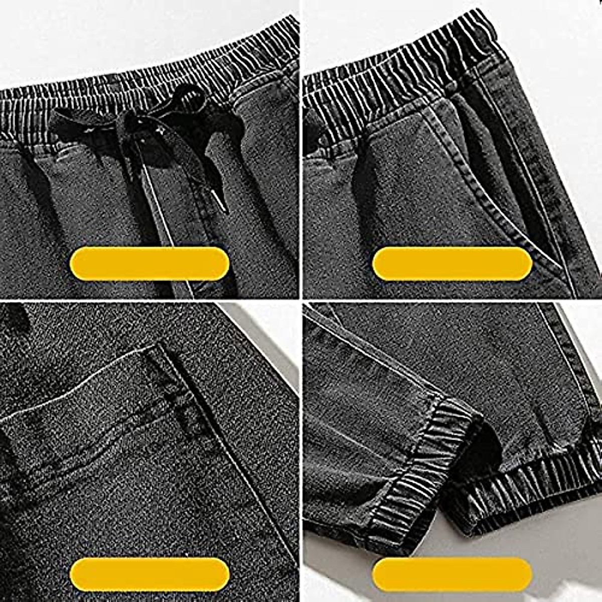 XYXIONGMAO Streetwear Hip Hop Cargo Joggers Pants for Men Denim Overalls Sports Harness Feet Harlan Casual Trousers (Blue, 2XL)