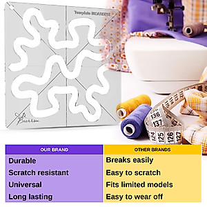 Meander Quilting Templates – Free-Motion Quilt Design – Acrylic Quilting Ruler Template for Industrial and Domestic Sewing Machines – Easy Free-Motion Quilting Learning