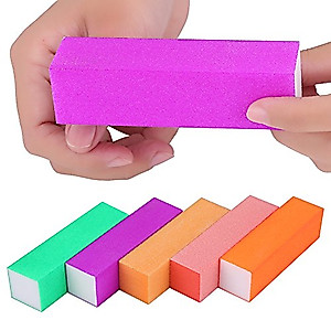 5pcs Nail Buffer Block, Sponge Nail Care Nail Art Buffer File Blocks Dead Skin Removers Sanding Nail Manicure Polish Tools Pedicure Supplies