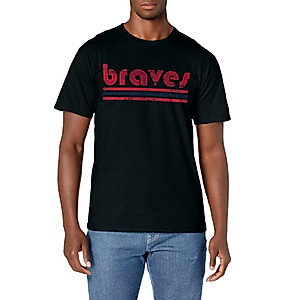 Vintage Braves Retro Three Stripe Weathered T-Shirt