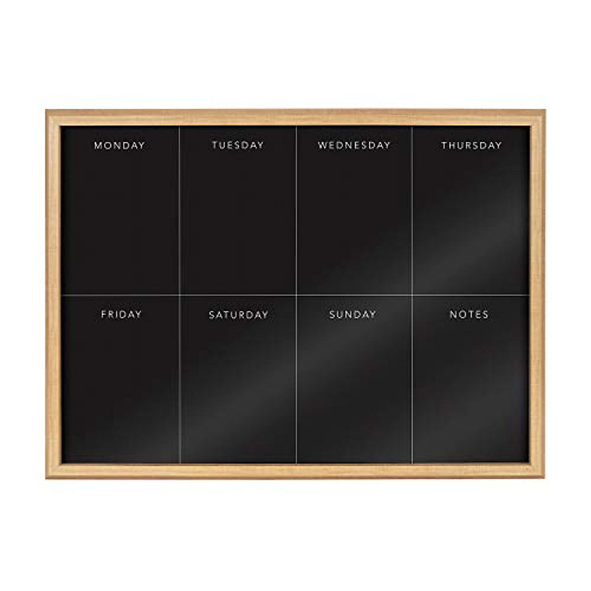 Kate and Laurel Blake This Week Framed Printed Glass Dry Erase Board by The Creative Bunch Studio, 18x24 Natural, Printed Glass Wall Décor