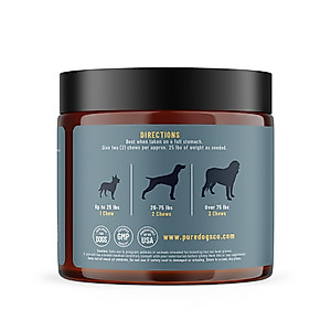 Pure Dogs Calming Dog Chews with Hemp for Dogs Anxiety & Stress Relief - Dog Anxiety Chews with Organic Hemp & GABA - Hemp Chews for Dogs Scratching & Restlessness - 90 Calming Treats for Dogs