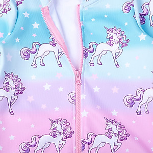 Unicorn Hoodie for Girls Sweatshirts Zip Up Jacket Fall Winter Clothes,Size 6t 7t