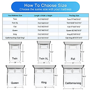 ELCAMO Mattress Bags for Moving Reusable Heavy Duty Tarp Mattress Storage Bag Twin Size with Handles Strong Zipper Closure Mattress Moving Bag Extra Thick Mattress Cover for House (Twin Size)