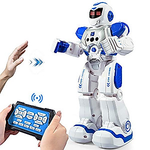 Onadrive Remote Control Robot for Kids Intelligent Programmable Robot with Infrared Controller,Dancing,Singing, Moonwalking and LED Eyes,Gesture Sensing Toys Kit for Childrens Entertainmen (Blue)