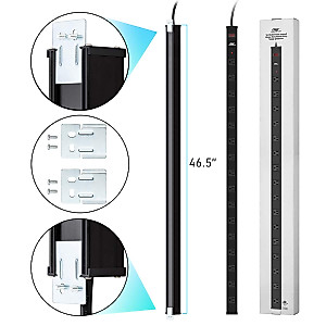 CRST Heavy Duty Surge Protector Power Strip Wide Spaced 16-Outlet 15 Feet Long Extension Cord Power with Circuit Breaker 1800 Joule for Home, Office, Commercial